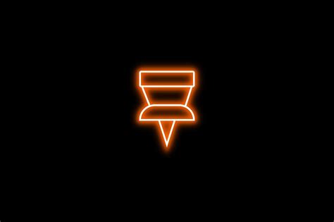Business Icon Orange Neon Pin Graphic By Yellowhellow · Creative Fabrica