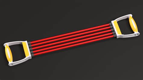 Fitness Chest Expander Red 3d Model 24 3ds Blend C4d Fbx Max