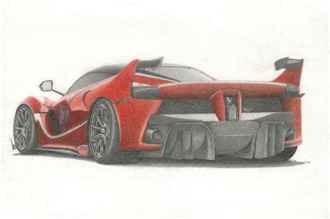 Ferrari Fxx K Drawing By Daryl Morrison Saatchi Art