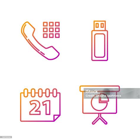 Set Garis Presentasi Papan Keuangan Dengan Grafik Jadwal Grafik Diagram