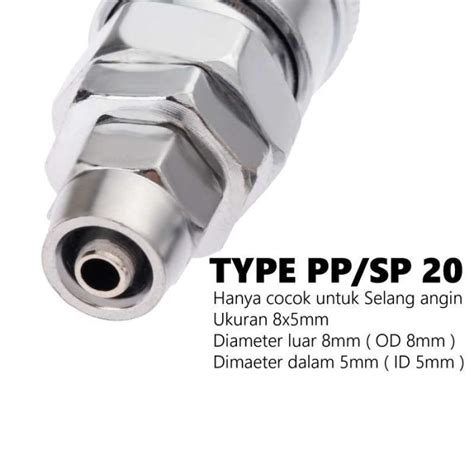 Promo Selang Angin Kompresor Selang 8mm Lurus Lengkap Quick Coupler