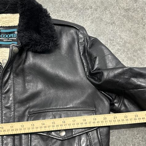 Vintage Cooper Leather Flight Bomber Jacket Sherpa Depop