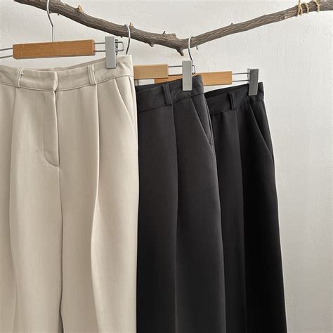 하이 핀턱 슬랙스 3color S L 여성 겨울 정장 바지 톡톡한 원단 하이웨스트