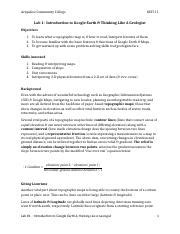 Lab Introduction To Google Earth Topography Virtual Docx Arapahoe Community College