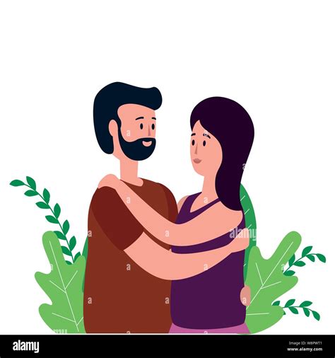 Cute Lovers Couple On The Park Characters Stock Vector Image And Art Alamy