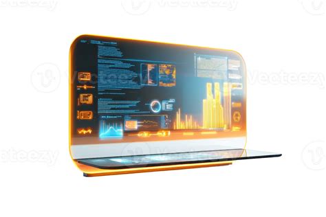 A Sleek Futuristic Digital Display Showcasing Various Data