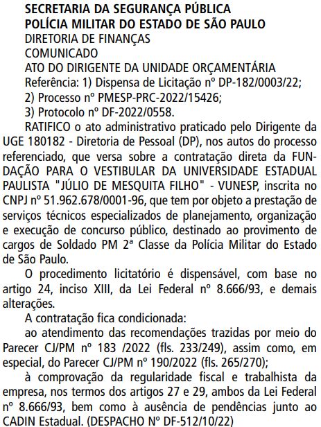 Concurso Pm Sp Para Soldado Terá Vunesp Como Banca Veja