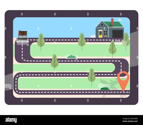 GPS Navigation Web Map With Marker In Tablet Vector Illustration Stock Vector Image Art Alamy