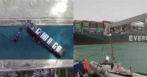 Ship Stuck In Suez Canal Partially Refloated Still Not Clear When It