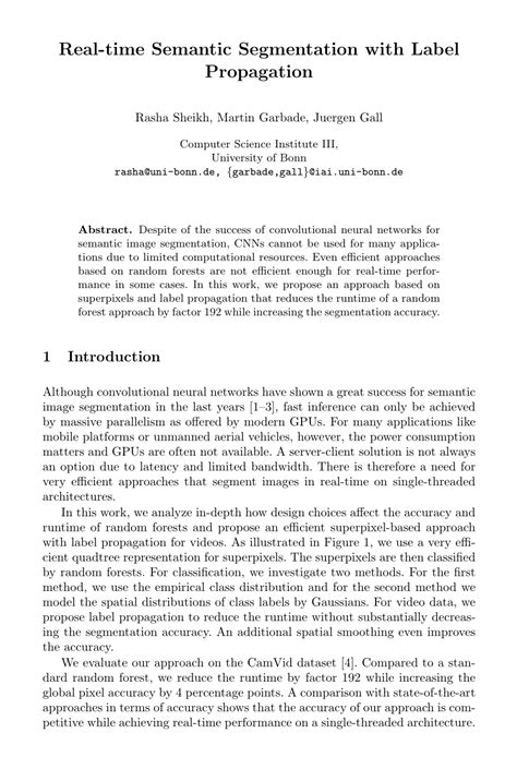 Pdf Real Time Semantic Segmentation With Label Propagation