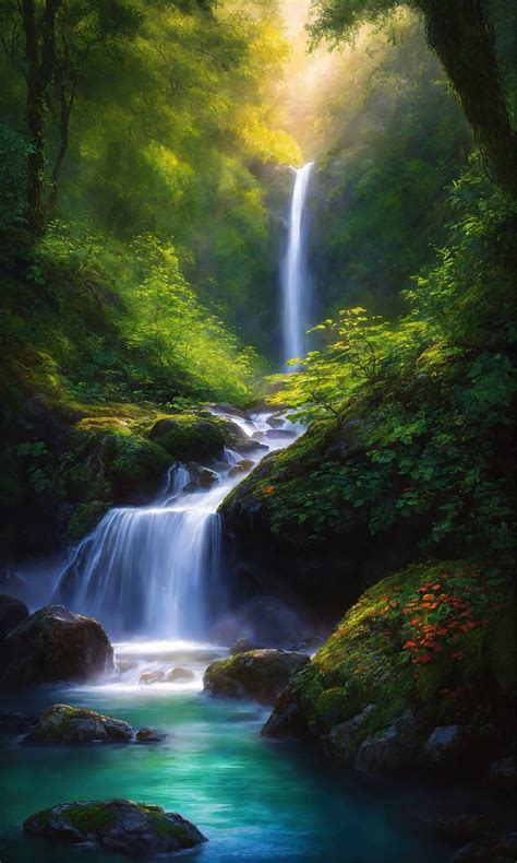 Download Ai Generated Waterfall Forest Royalty Free Stock Illustration