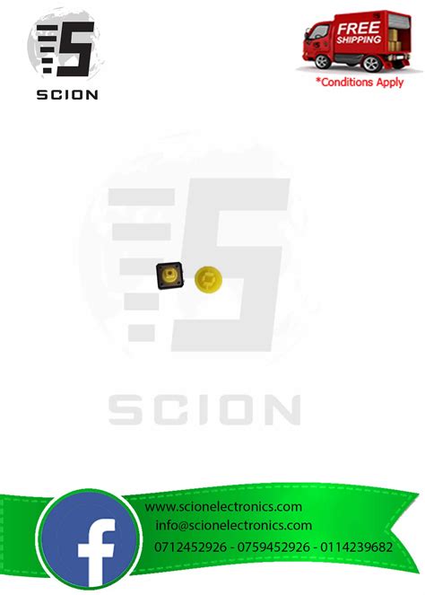 4 Pin Tact Tactile Push Button Switch 12 12 7 3mm With Yellow Round Tact Cap Scion Electronics