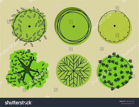 Vector Cad Blocks Style Trees Plan 스톡 벡터 로열티 프리 Shutterstock