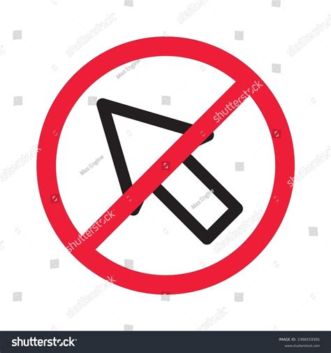 Forbidden Cursor Icon Prohibited Arrow Vector Stock Vector Royalty