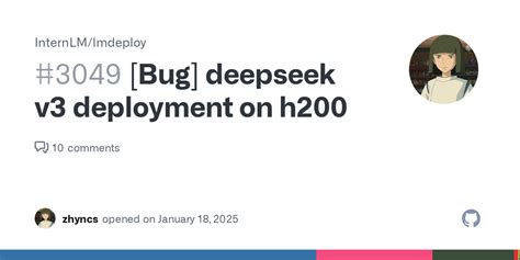[bug] deepseek v3 deployment on h200 · issue 3049 · internlm lmdeploy
