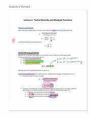 Lecture 9 NOTES Pdf Elasticity Of Demand Lecture 9 Partial