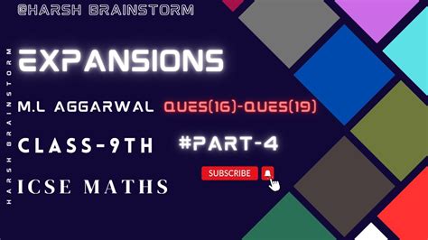 Expansions Class 9 Ex 31 Ques16 19 Icse Maths Ml