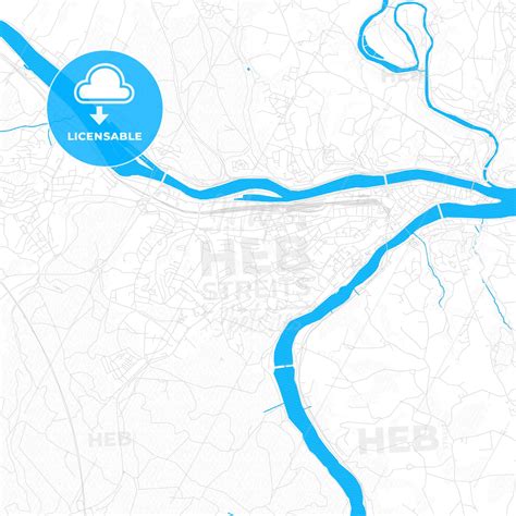 Passau Germany Pdf Vector Map With Water In Focus Hebstreits