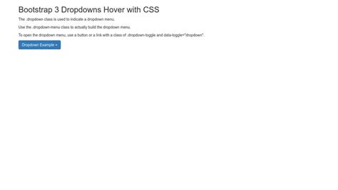 Bootstrap 3 Dropdowns Hover With Css