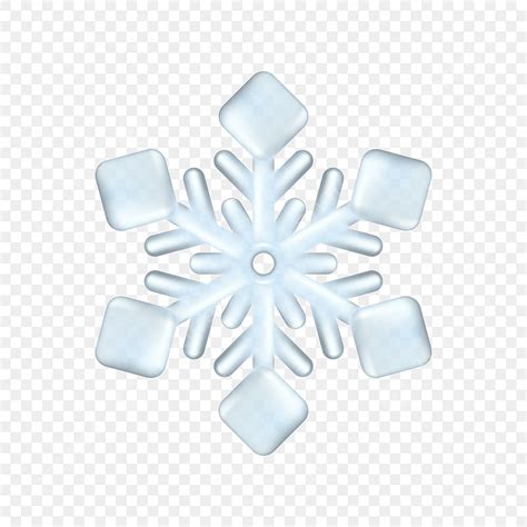Crystal Snowflake Vector Art Png Realistic Translucent Crystal Snowflake Element Translucent