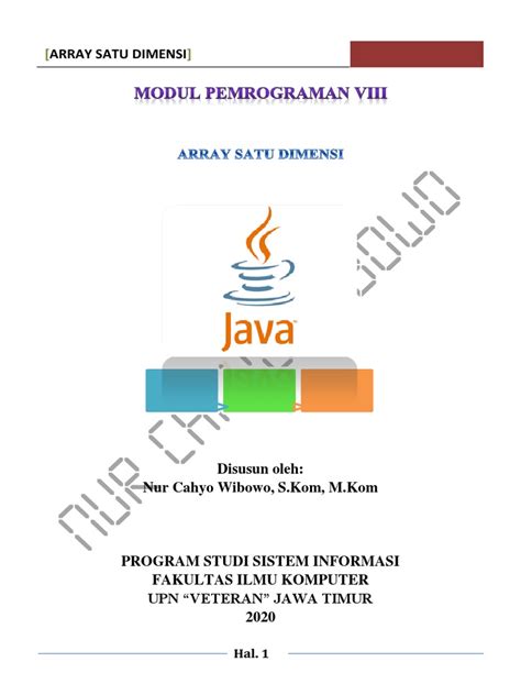Modul 8 Array Satu Dimensi Pdf Komputer