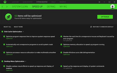 Razer Cortex Speed Up Tab In System Booster Razer Insider