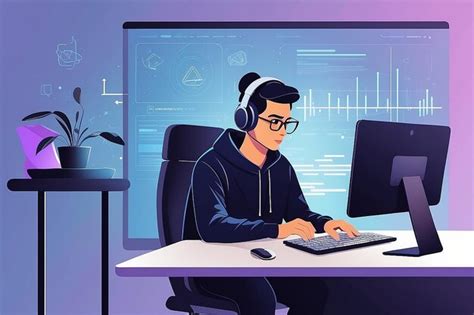 Premium Photo Coding Enthusiast Virtual Hackathon Adventure Flat