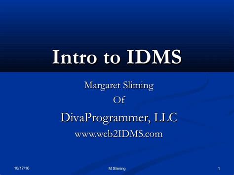 Intro To Idms