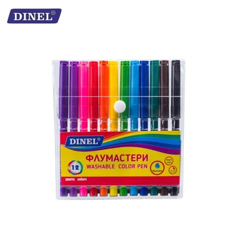 Флумастери 12 цвята Dinel