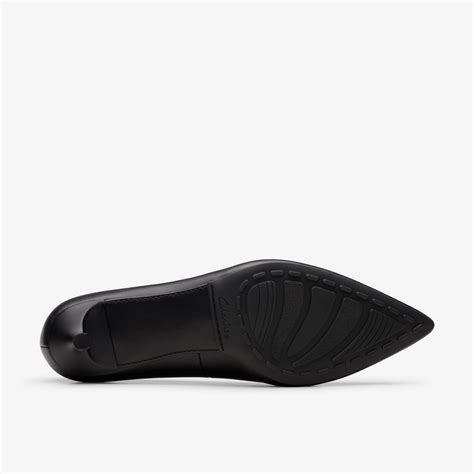 Womens Adela Court Black Leather Court Shoes Heels Clarks Outlet