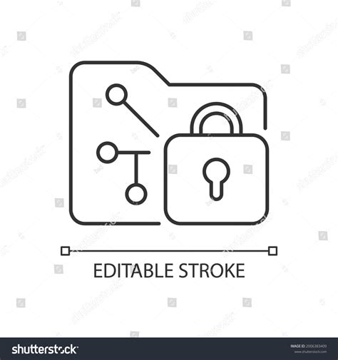data encryption linear icon transforming data stock vector royalty