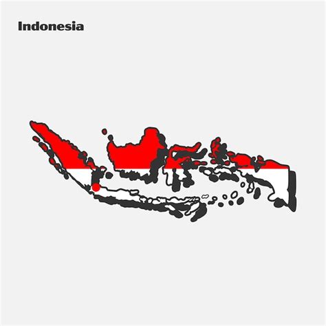Infografía de mapa de bandera de país de Indonesia Vector Premium