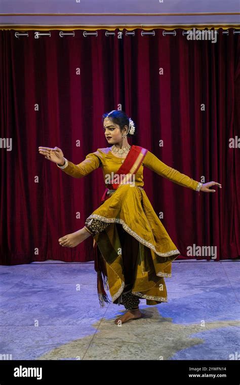 Dancer Doing Traditional Classical Dance Known As Kathak Dance In