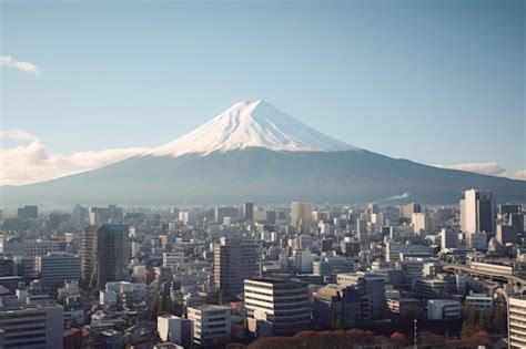 Montanha Fuji Yokohama Paisagem Urbana De Fundo Jap O T Quio Edif Cio Shinjuku E Monte Fuji
