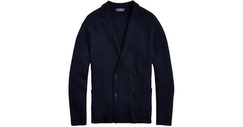 Ralph Lauren Double Breasted Cardigan In Blue For Men Lyst Uk