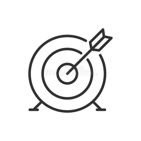 Reach A Goal Icon In Line Design Goal Achieve Success Target
