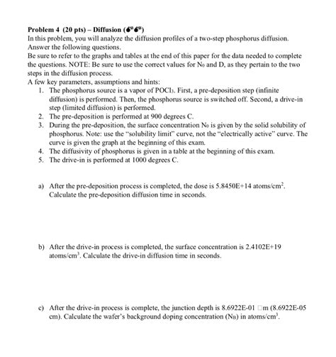 Problem 4 20 Pts Diffusion In This Problem