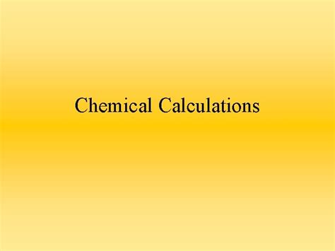 Chemical Calculations Relative Atomic Mass The Relative Atomic
