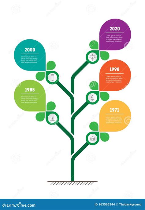 Business Presentation Concept With Options Template Of Tree Info Chart Or Diagram With Five