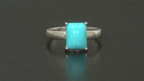 Sleeping Beauty Turquoise Rhodium Over Sterling Silver Ring Wig384b Jtv