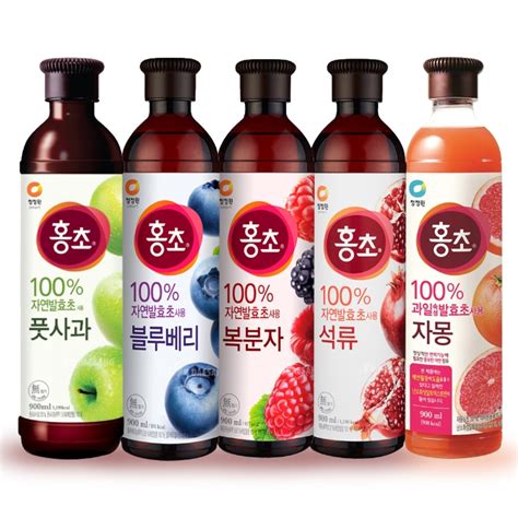 청정원 홍초 900ml 사과 블루베리 석류 복분자 자몽 티몬