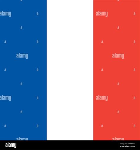 France Flag Solid Flat Vector Square With Sharp Corners Stock Vector