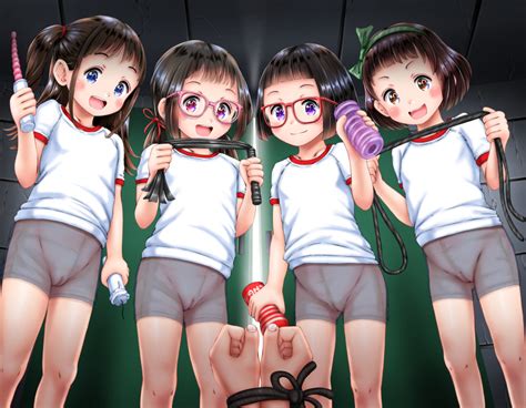 Higeepon Absurdres Highres Tagme Third Party Edit 1boy 4girls