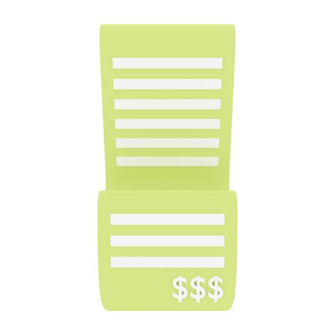 3d Render Invoice Front View 11192475 Png