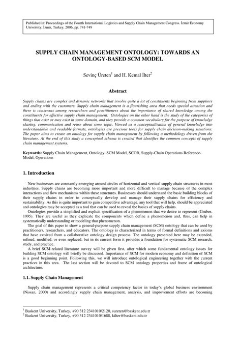 Pdf Supply Chain Management Ontology Towards An Ontology Based Scm Model
