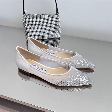 ᐈ Балетки Jimmy Choo Love Flat из сетчатой ткани с кристаллами купити в ...