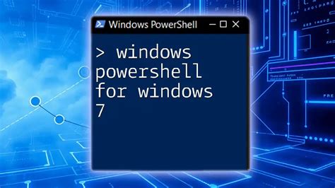 Windows Powershell For Windows 7 A Quick Start Guide