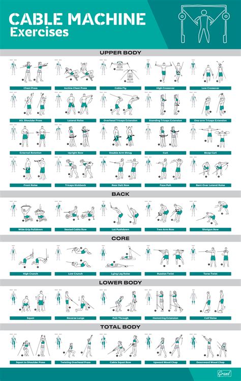 Printable Cable Machine Exercises Chart Printable Templates