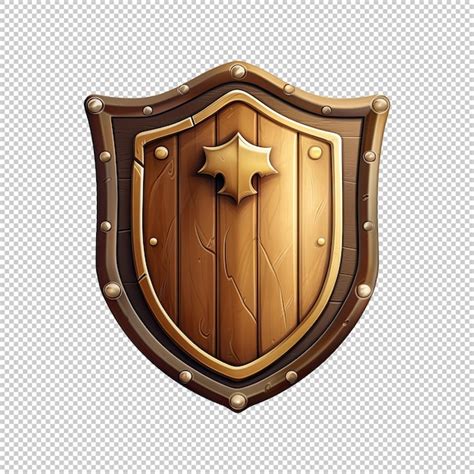 Premium Psd 2d Wooden Shield Game Asset Design