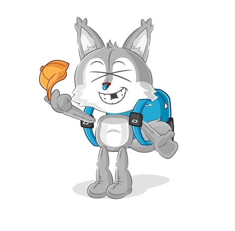 Premium Vector Wolf Goes To School Vector Cartoon Character